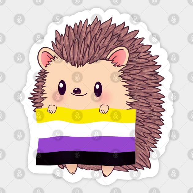 Hedgehog Nonbinary Pride - Nonbinary Flag - Sticker | TeePublic